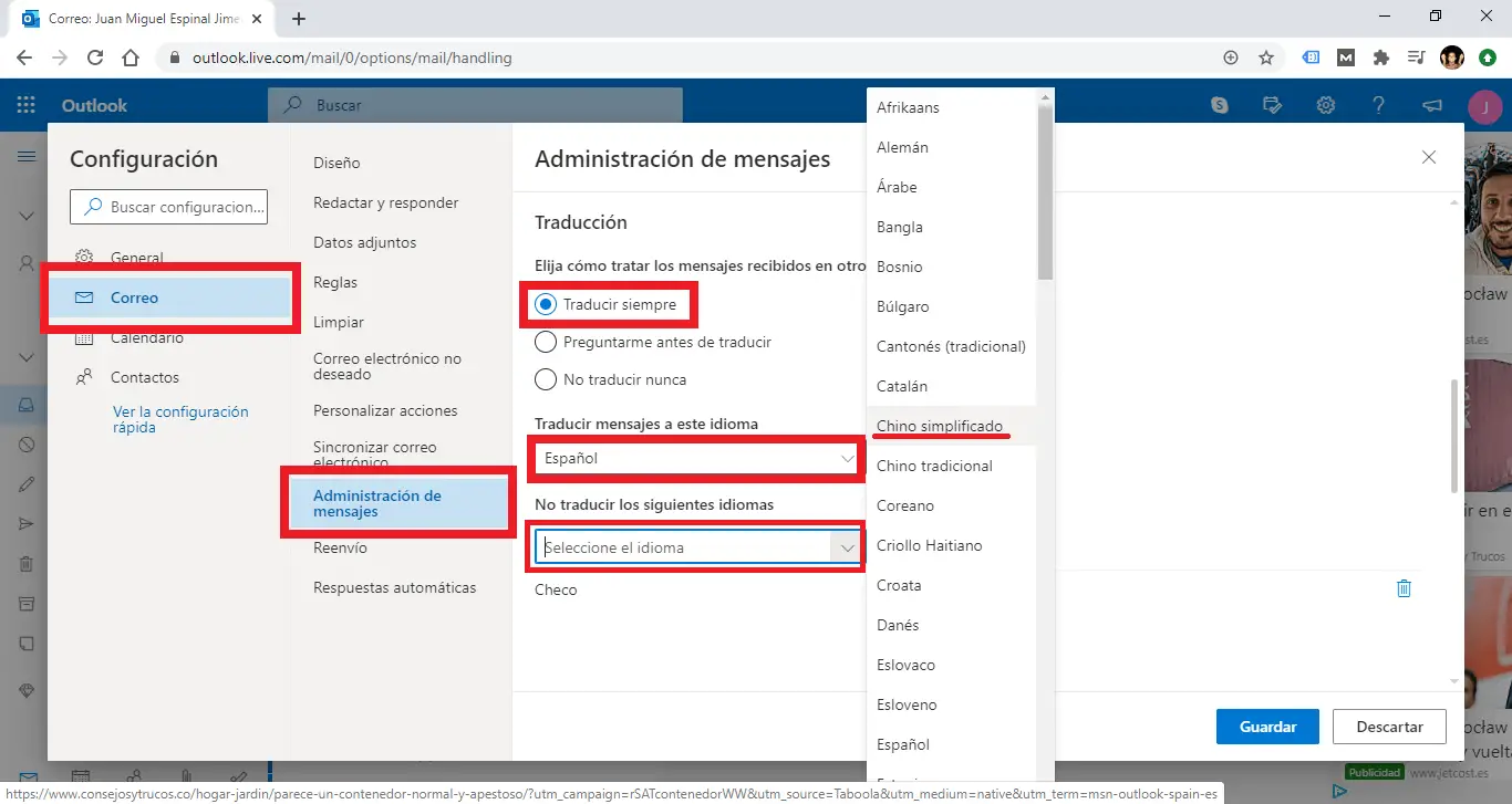 How to automatically translate emails | Outlook