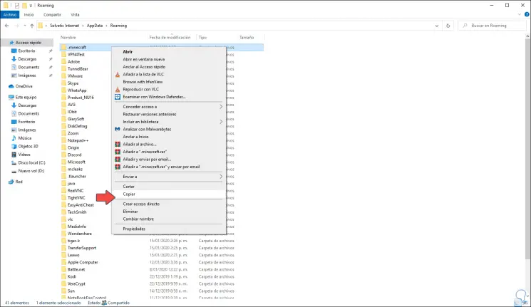 How to find the .Minecraft folder in Windows 10